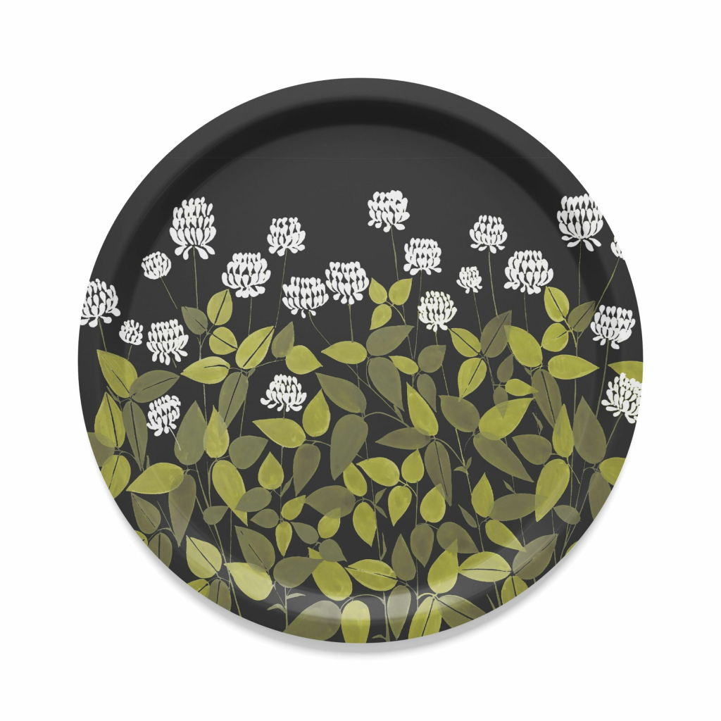 Ängsmark svart rund bricka - Arvidssons